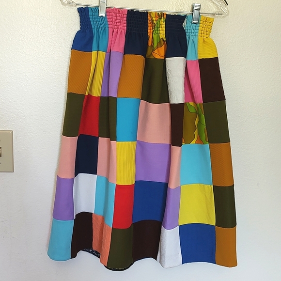 Vintage | Skirts | Vtg Colorblock Quilt 7s Skirt | Poshmark
